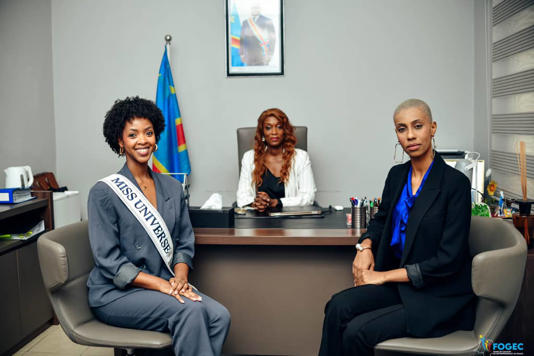 Kinshasa : la direction du FOGEC reçoit la Miss Univers RDC avec ses ...